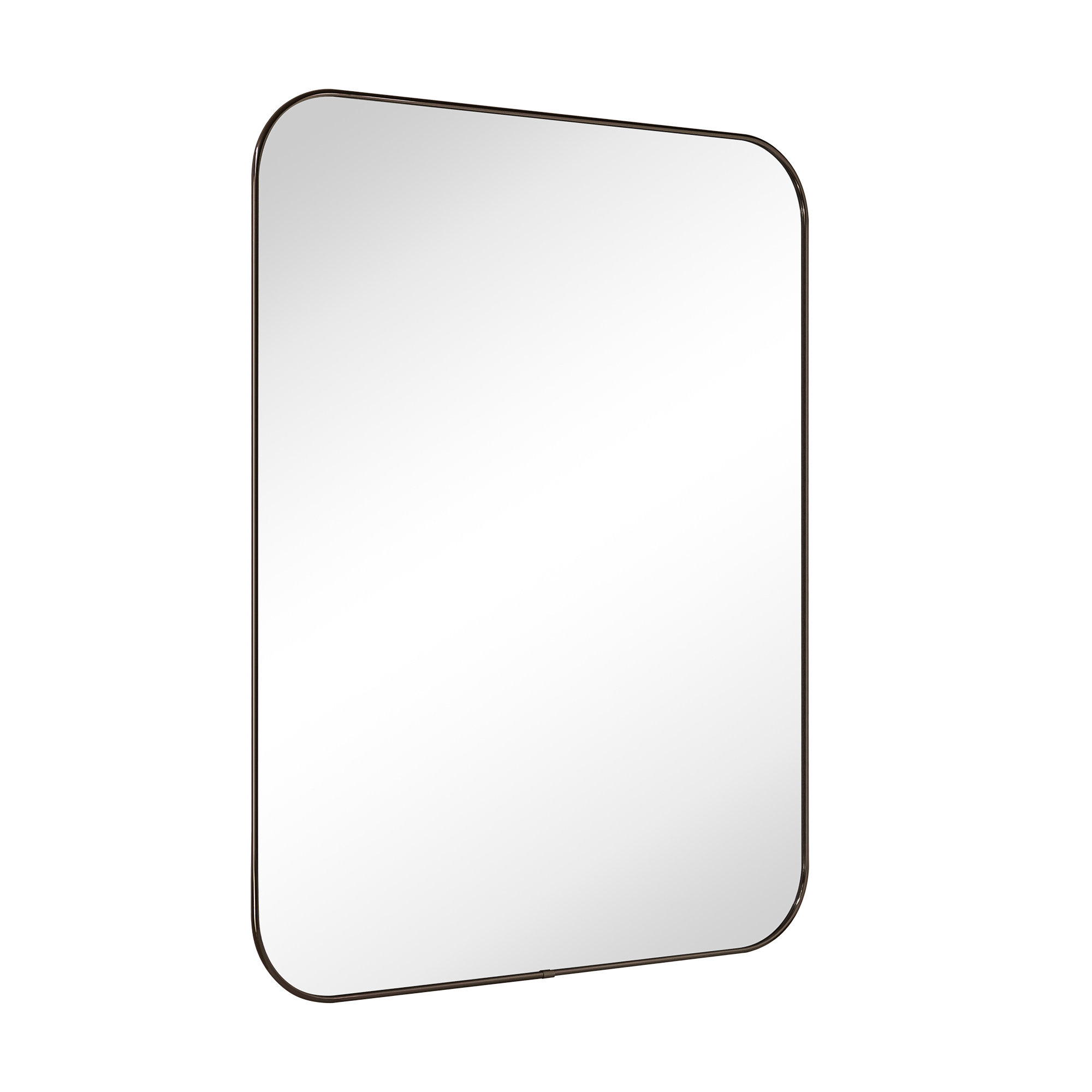 Mercer41 Lucia Contemporary Rounded Rectangle Bathroom Vanity Mirror ...