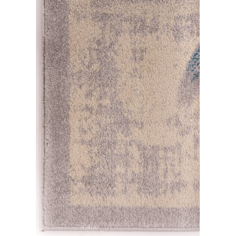 Ebern Designs Criddle Floral Teal/Yellow Area Rug & Reviews | Wayfair