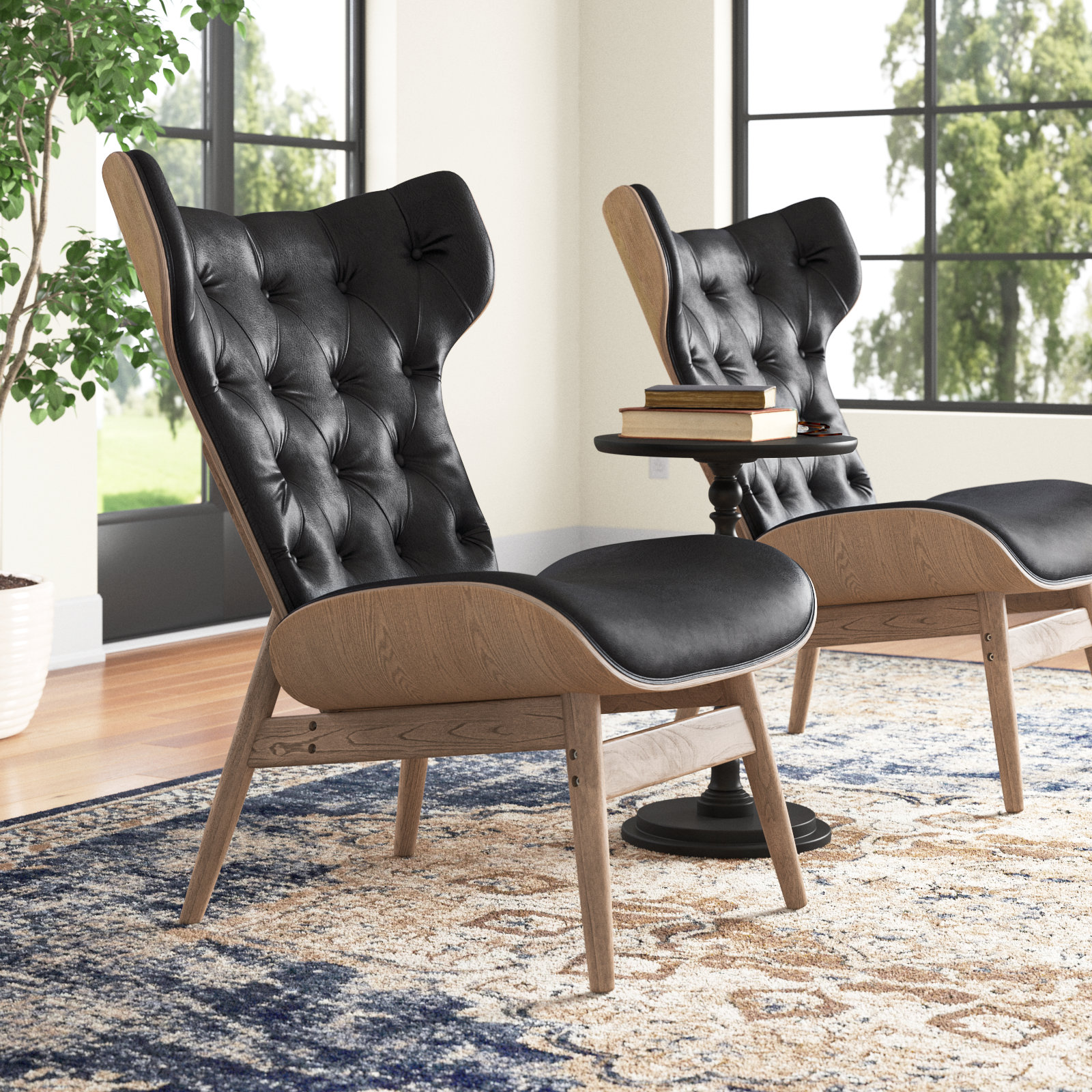 Wade Logan® Brijin Faux Leather Wingback Chair | Wayfair