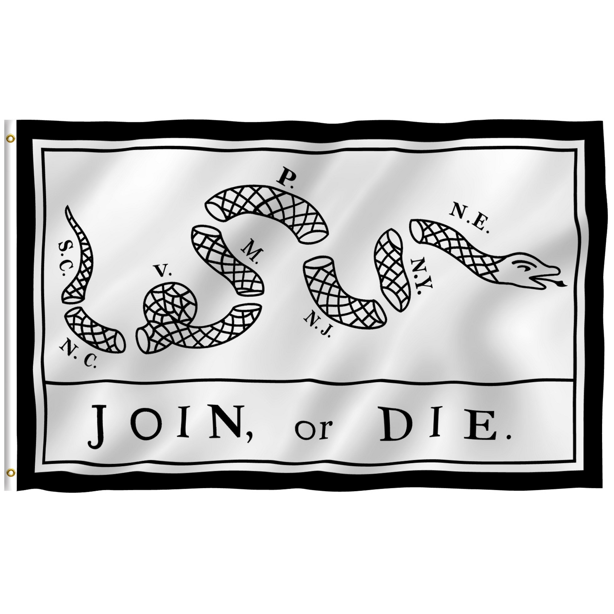 ANLEY Join Or Die Flag Rattlesnake Flags Polyester 36" x 60" House Flag ...