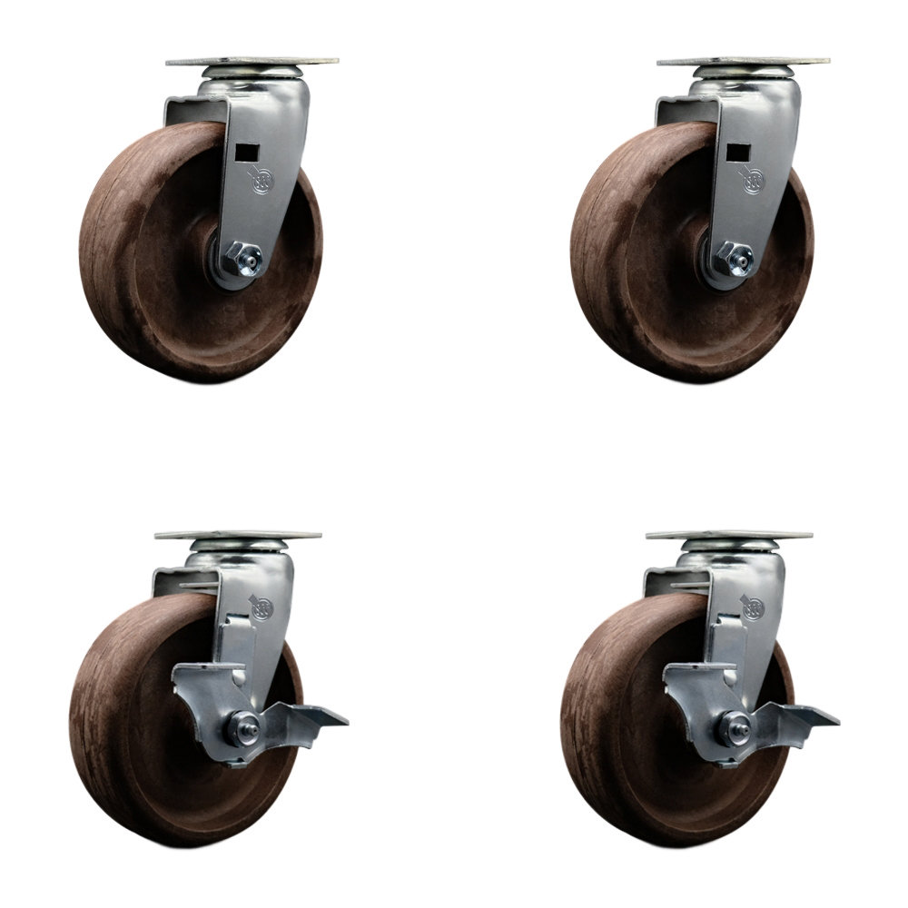 Service Caster 4 Piece High Temp Glass Filled Nylon Swvl Caster Set ...