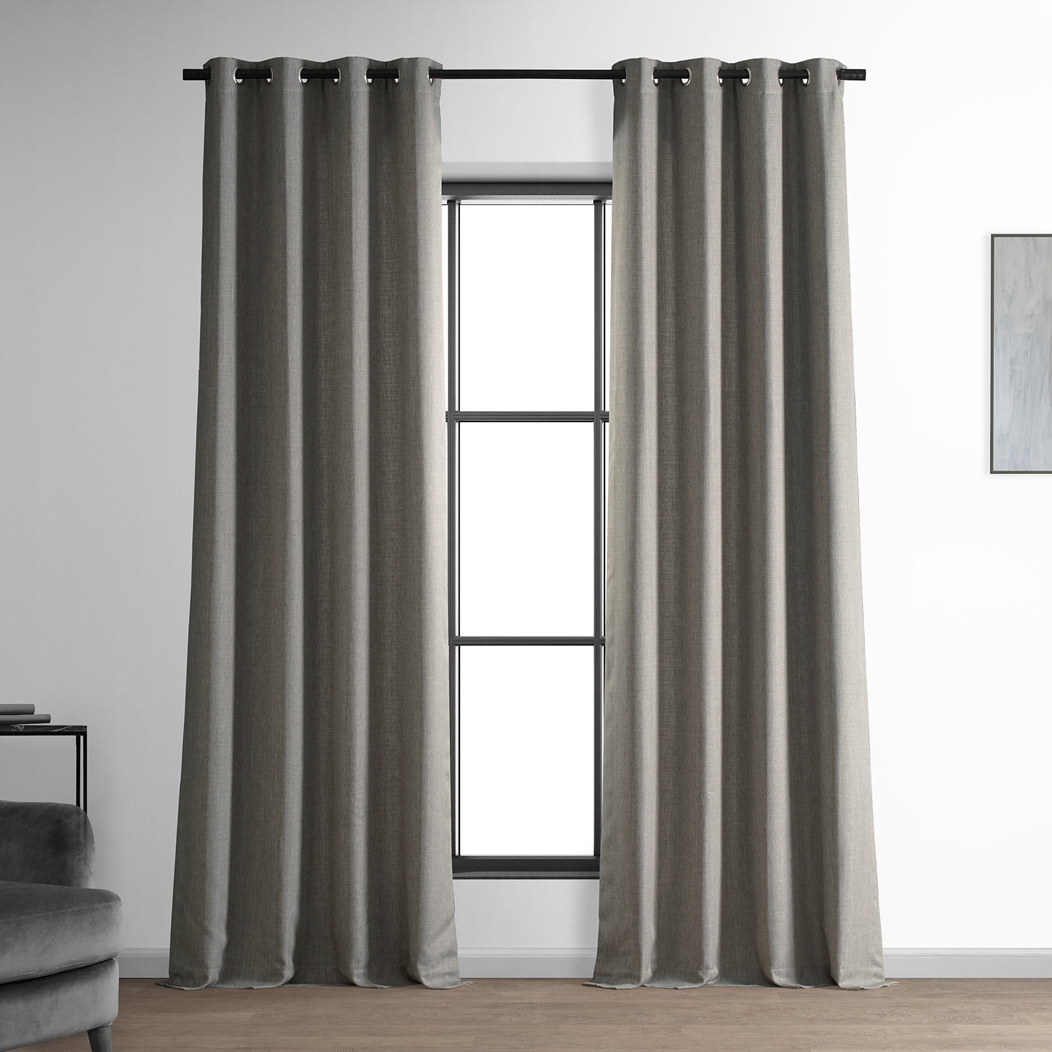 The Twillery Co.® Quint Italian Faux Linen Grommet Room Darkening ...