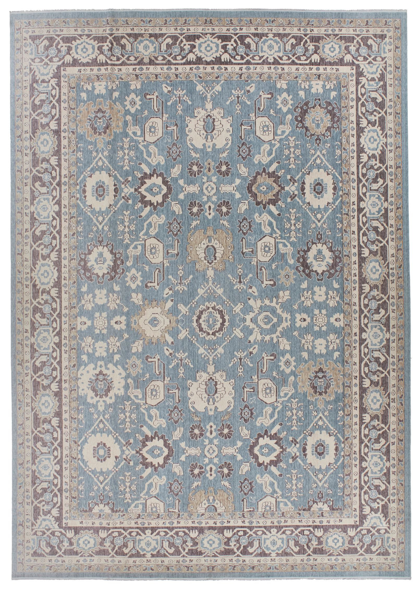 Home and Rugs 10x14 Blue Brown Midyad Turkish Traditional Rug | Wayfair