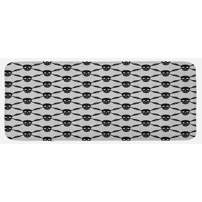 East Urban Home Halloween Horror Theme Spooky Black Skulls Checkered ...