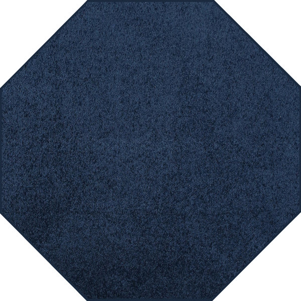 Ebern Designs Solid Color Octagon Shape Area Rugs Navy Octagon | Wayfair