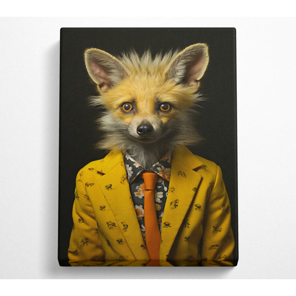 Happy Larry The Scruffy Fox Canvas Art Print | Wayfair.co.uk