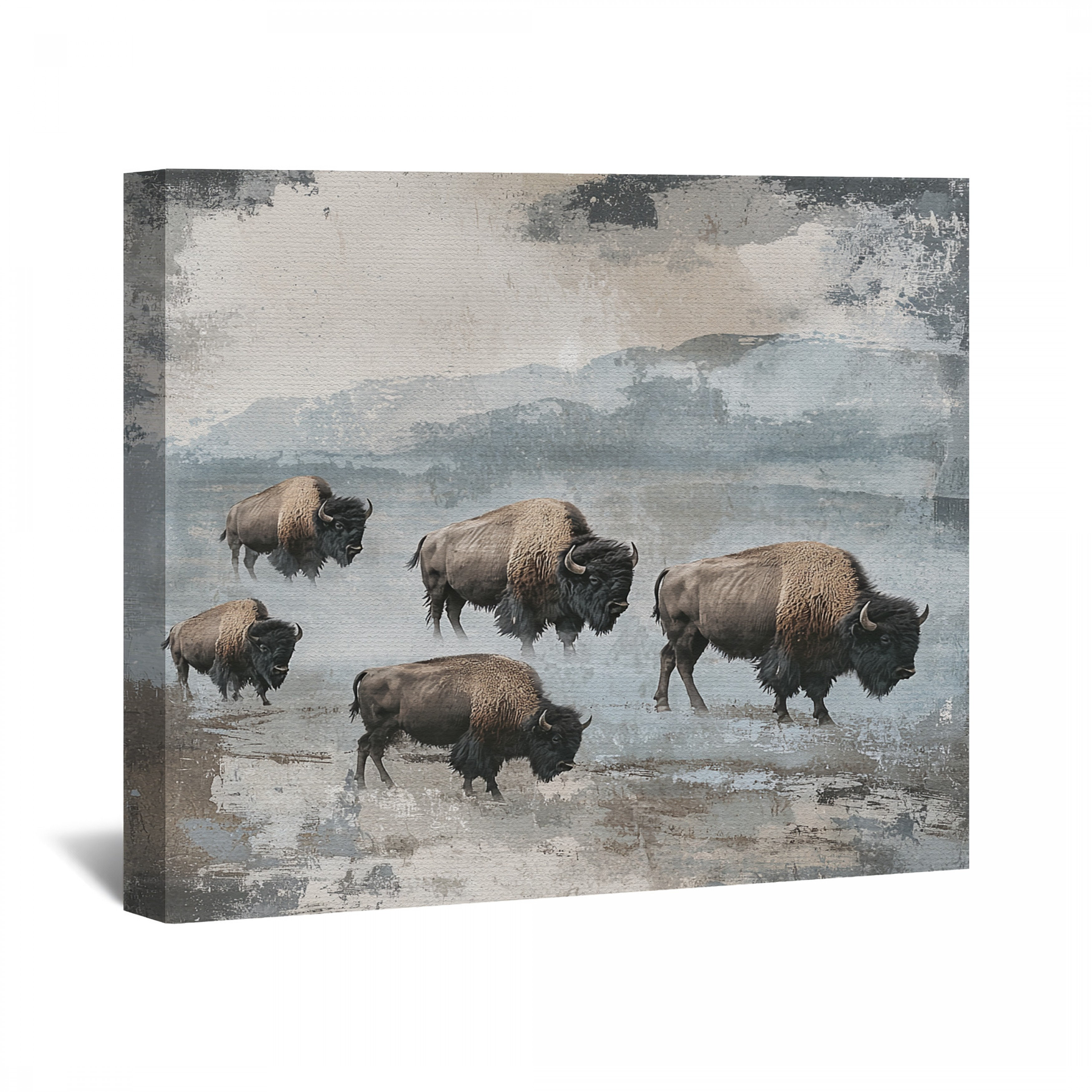 Union Rustic Bison Canvas Wrap - Animal Wall Decor | Wayfair
