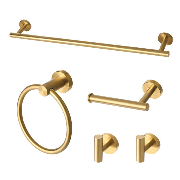 VITELER Kinla 5-Piece Oil-Rubbed Bronze Bathroom Set- 18" & 24" Towel ...