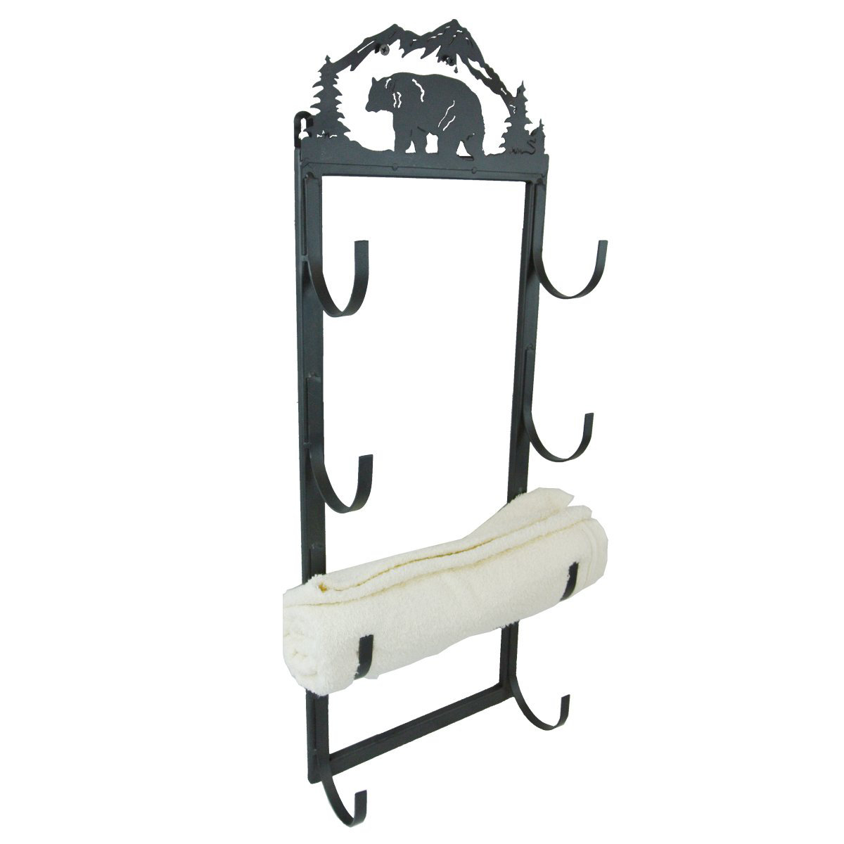 De Leon Collections Metal Woodland Bear Mountain Wall Mounted 4-Slot ...