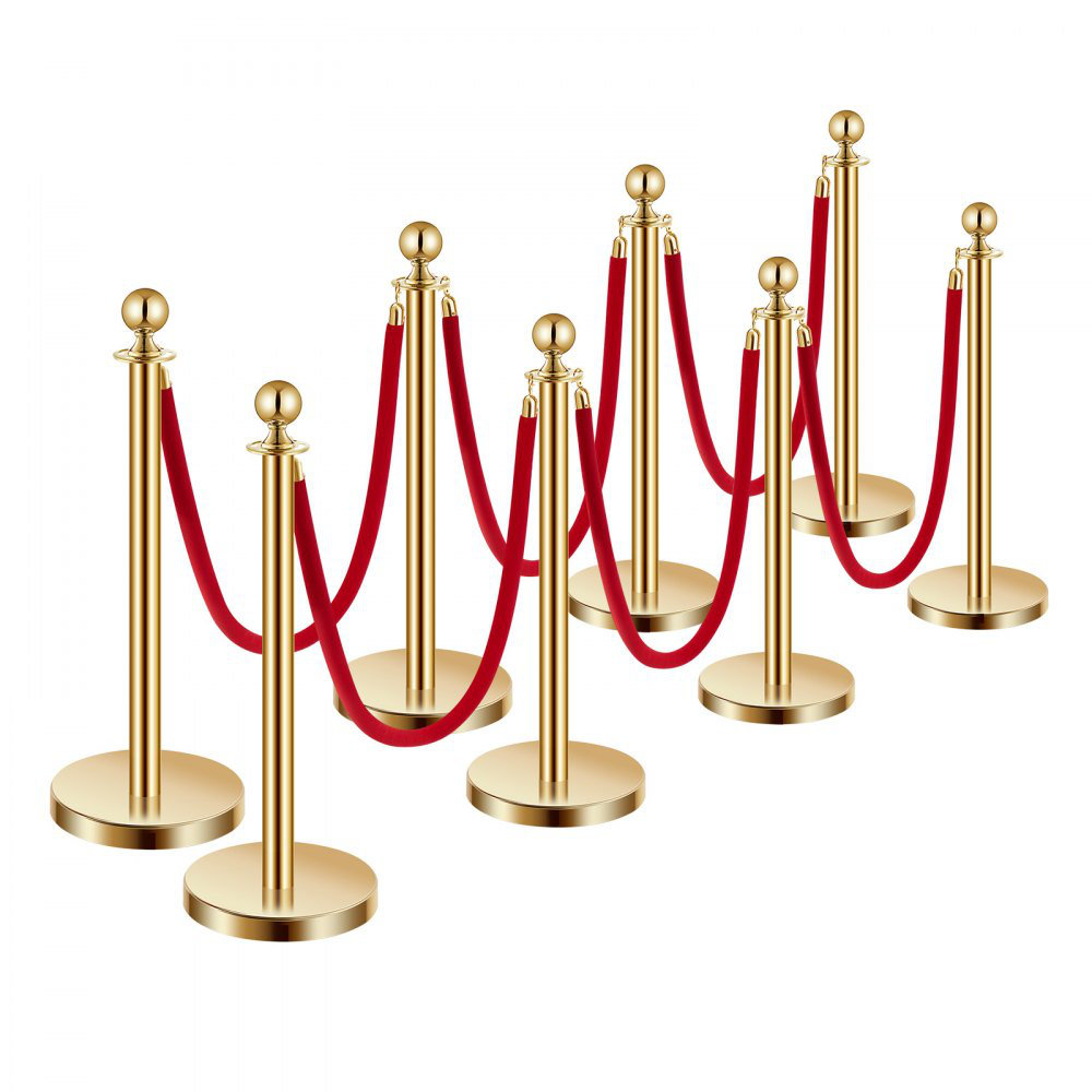 VEVOR Stanchions and Velvet Ropes, Hollow Base with Stainless Steel ...