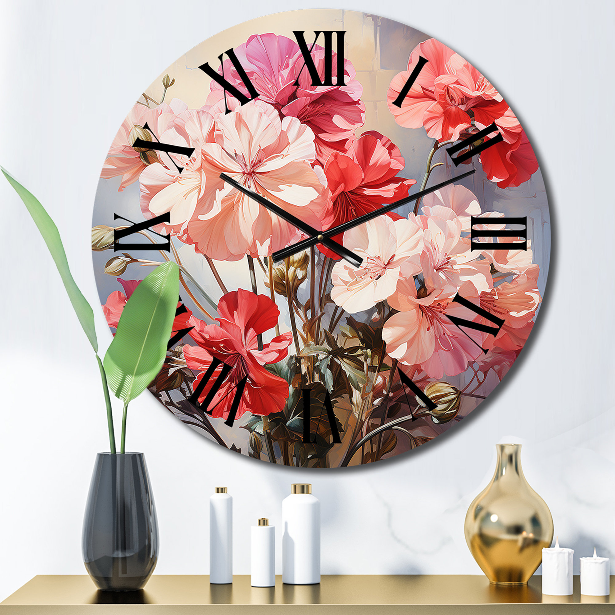 East Urban Home Jarodd - Floral Wall Clock - Wayfair Canada