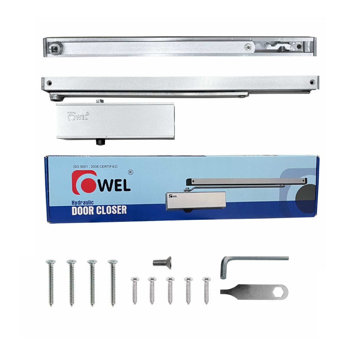 OWEL Automatic, Adjustable Door Closer for Res/Comm use, Slim & Heavy ...
