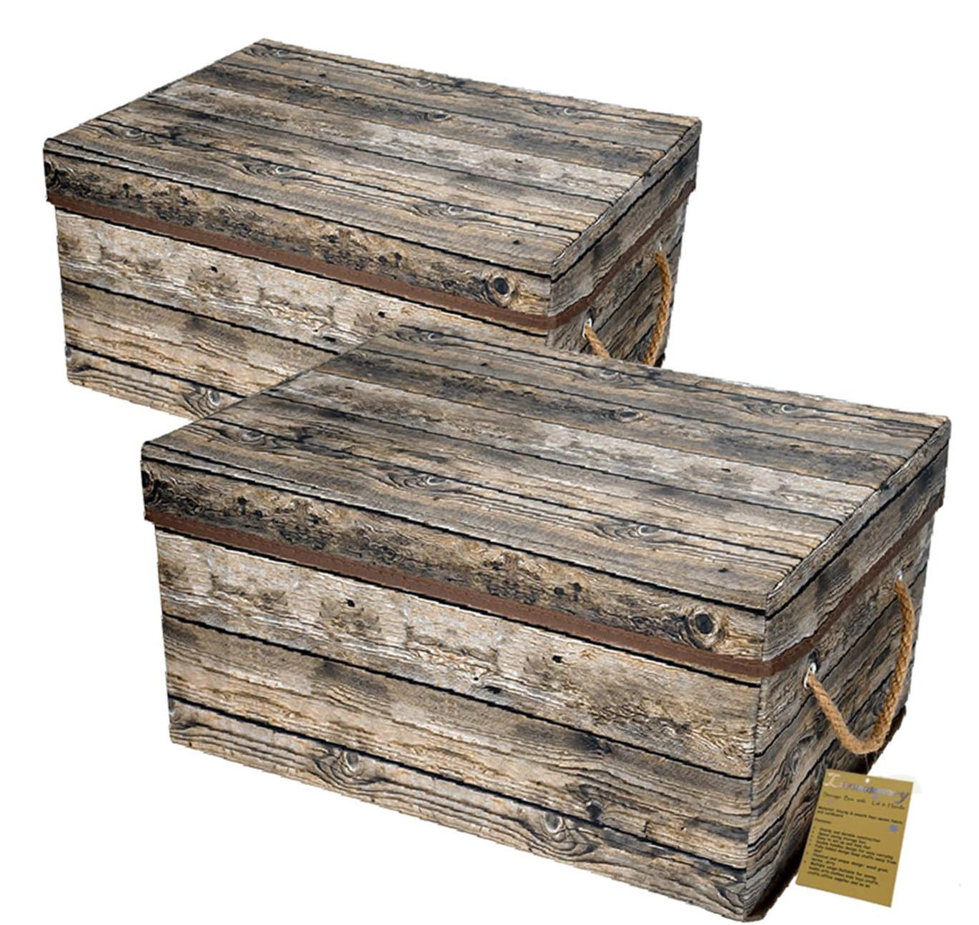 Loon Peak® Decorative Storage Boxes With Lid And Handles, Memory Box ...