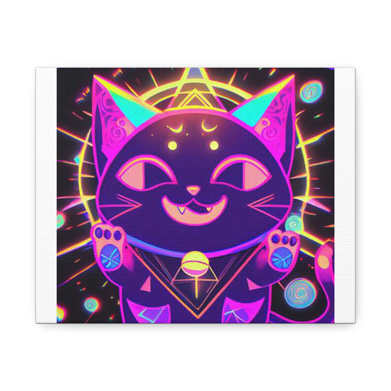 Trinx Purple Cat - Unframed Illustration on Canvas | Wayfair