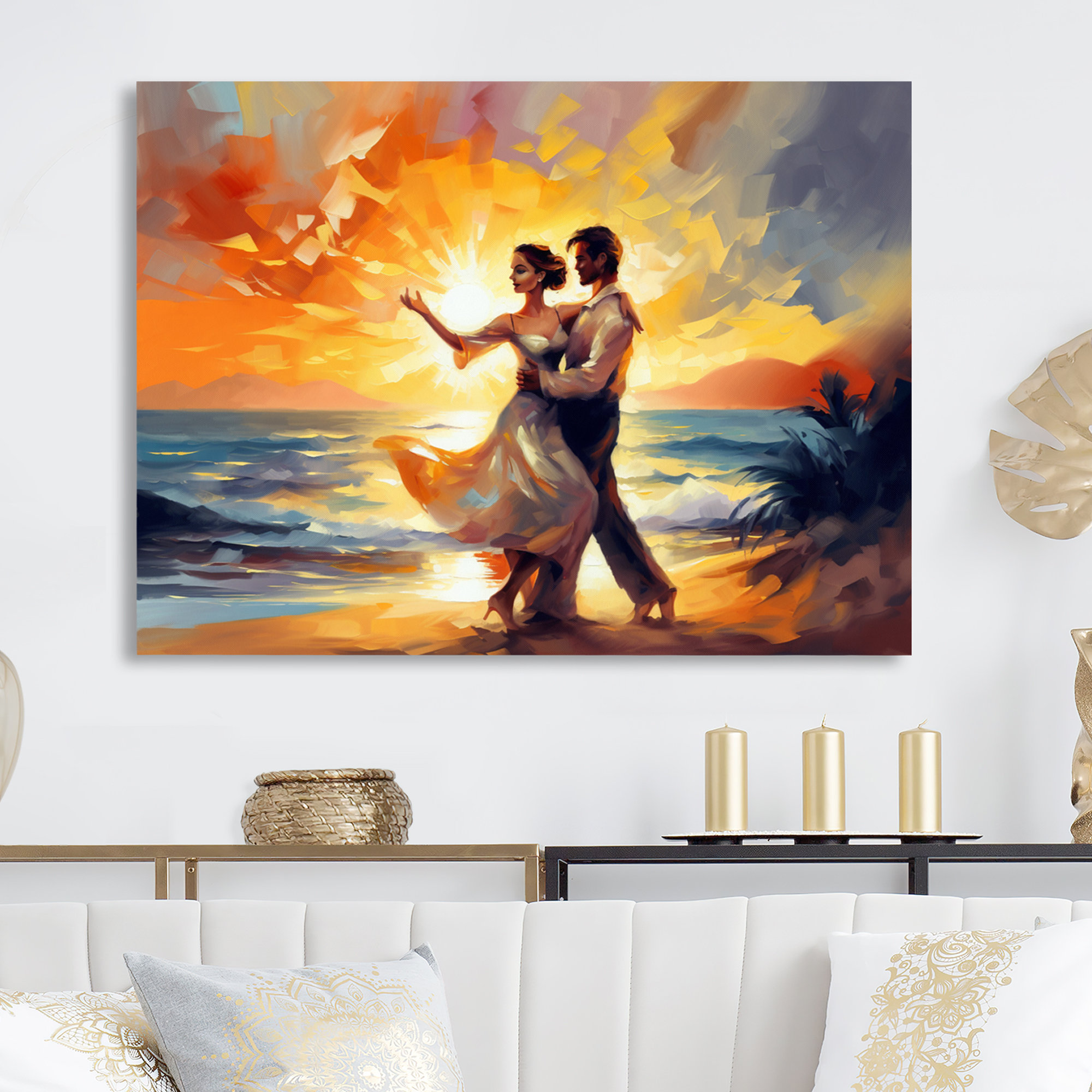 Dovecove Colorful Bolero Couple Dancing III - Romantic Metal Wall Decor ...