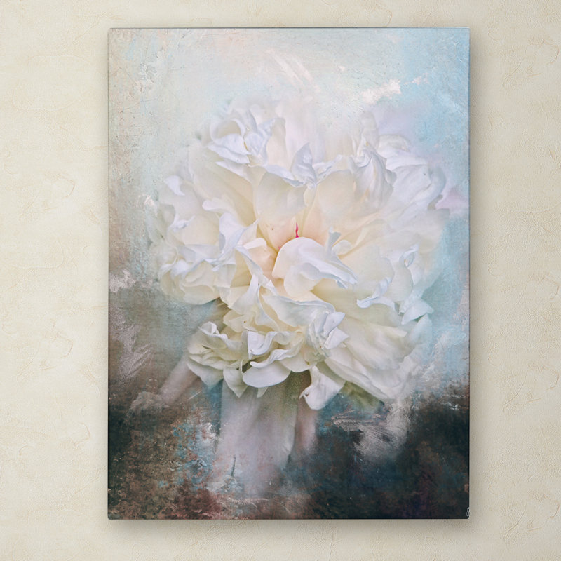 Ebern Designs Abstract Peony In Blue On Canvas by Jai Johnson Print ...