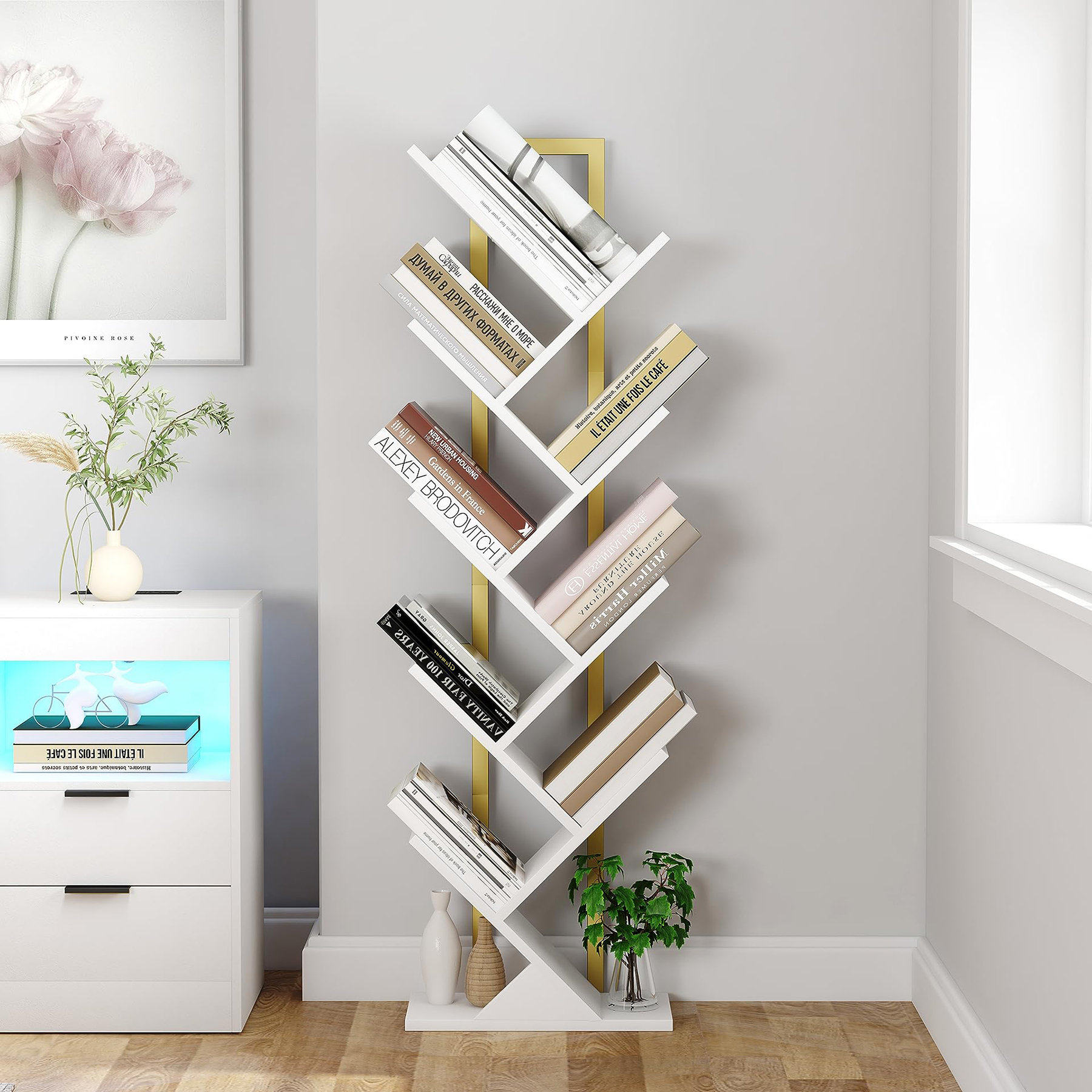 Latitude Run® Geometric Bookcase | Wayfair