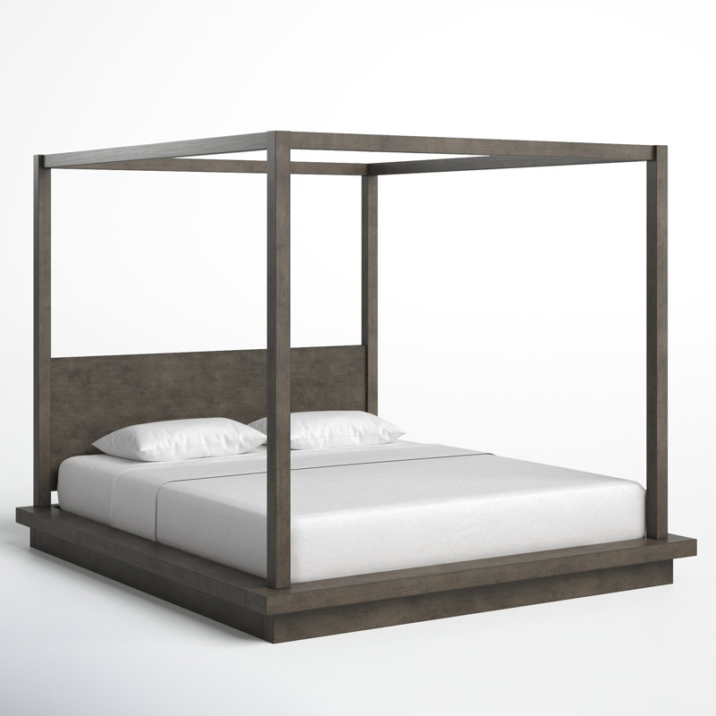 Joss & Main Brooks Solid Wood Low Profile Canopy Bed & Reviews | Wayfair