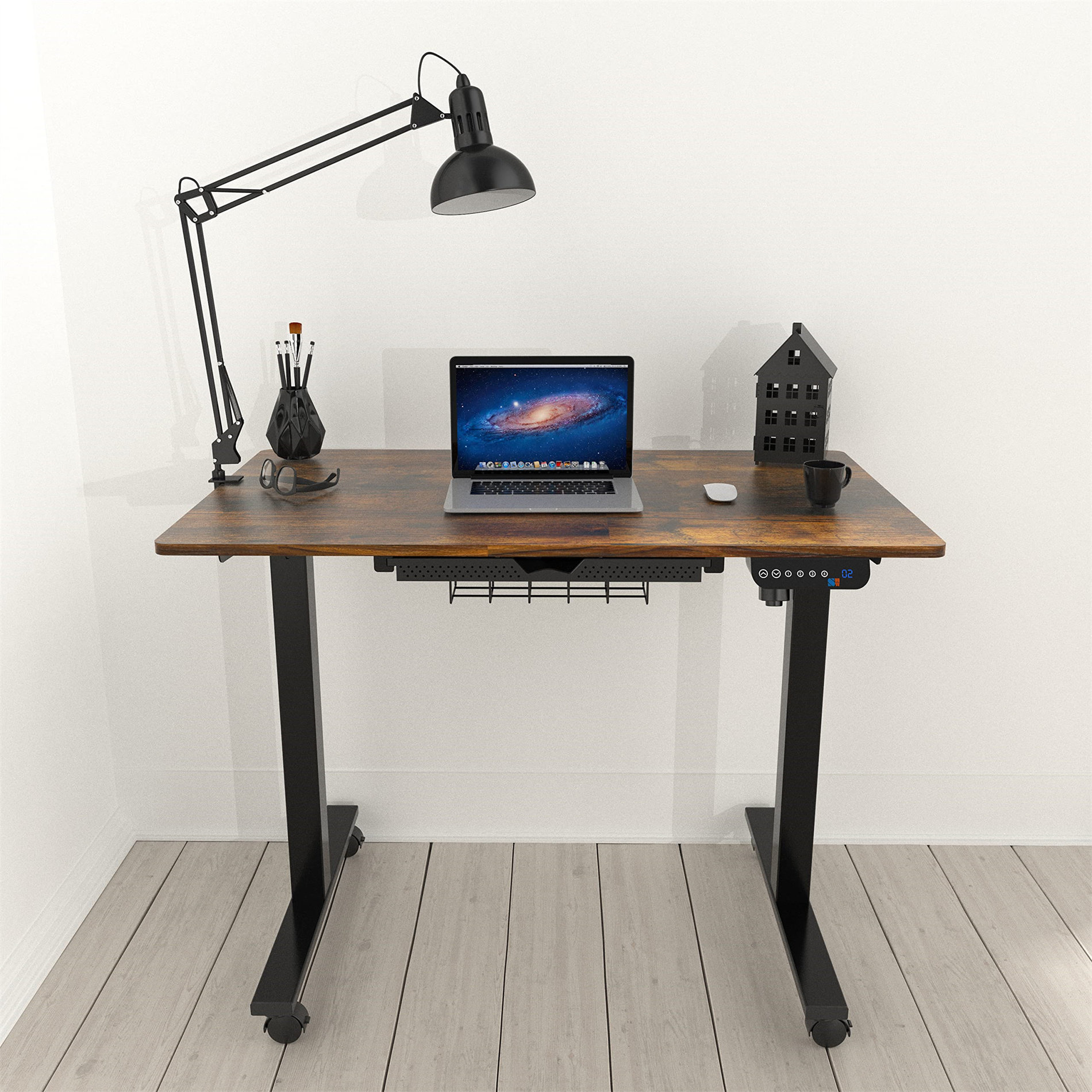 17 Stories Theldon 40'' W Height Adjustable Rectangle Standing Desk ...
