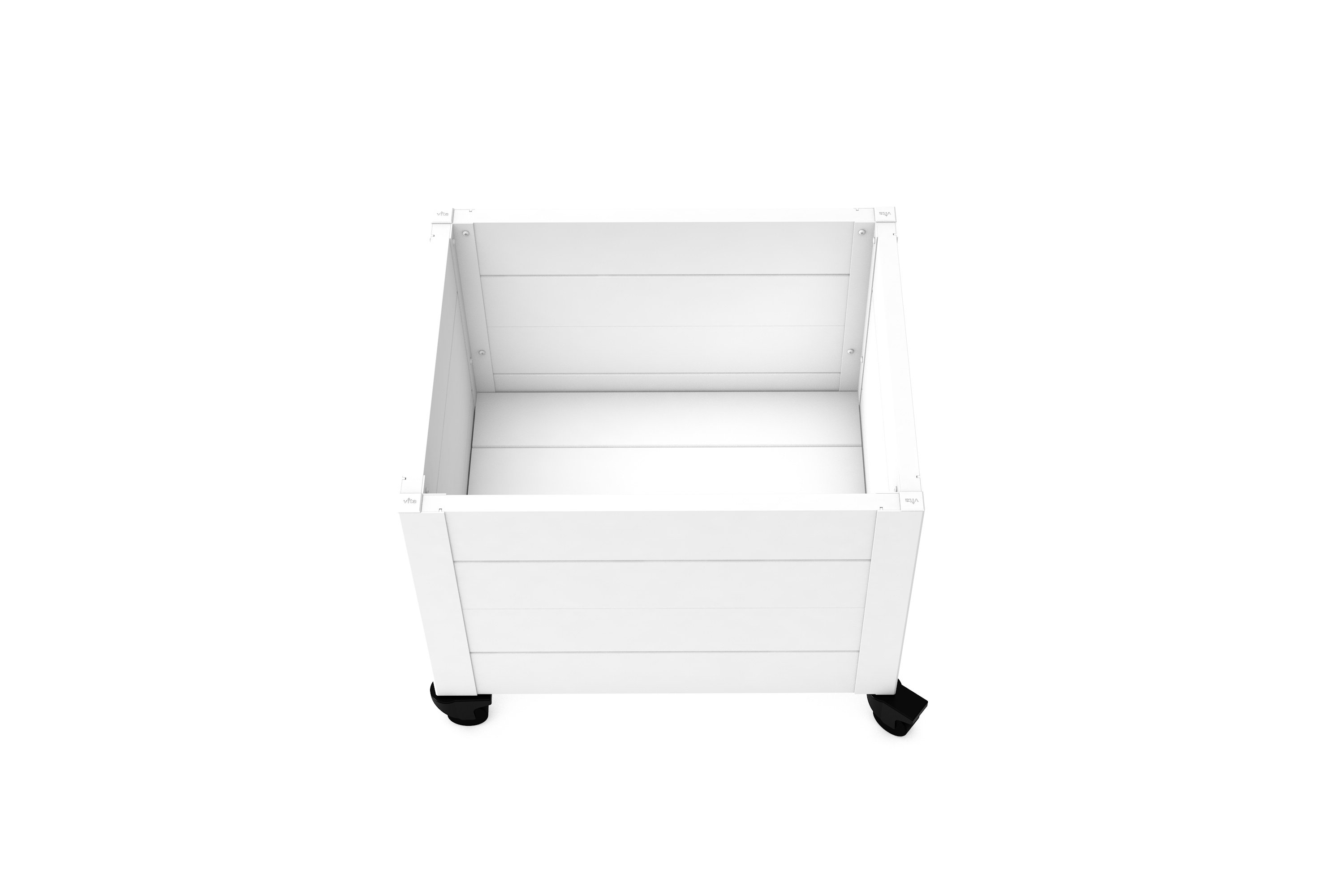Vita 22" L X 18" W X 18" H Vinyl Planter With Wheels | Wayfair