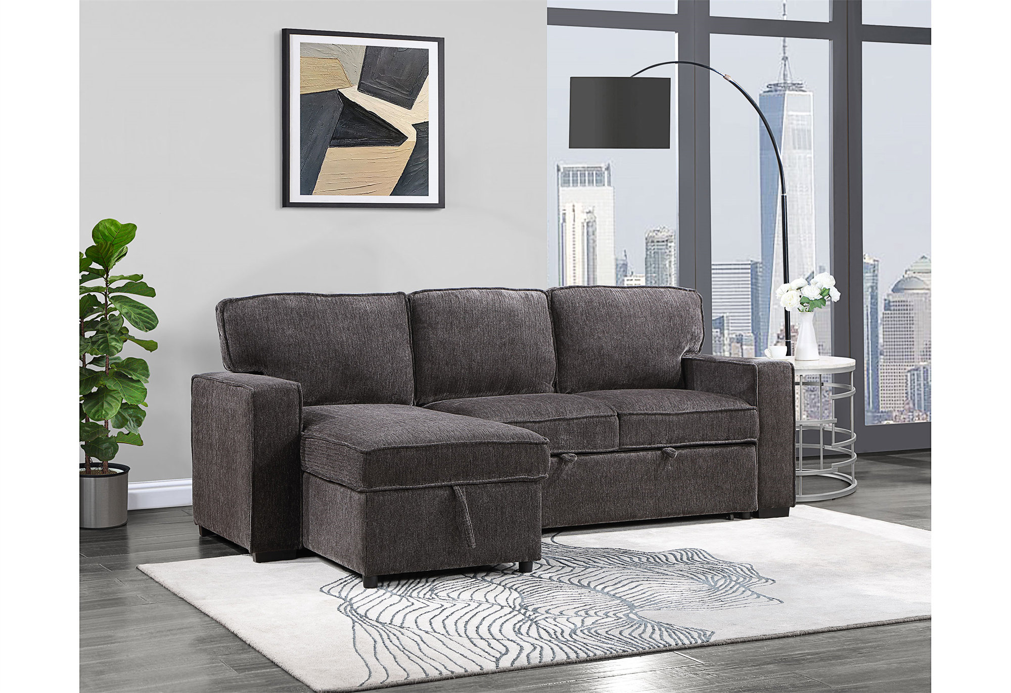 Latitude Run® TERRITORY DARK GREY PULL OUT SOFA BED | Wayfair