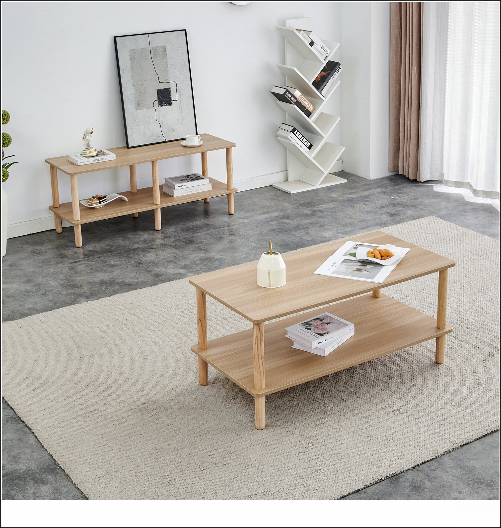 Ebern Designs Modern 2-Tier Coffee Table for Living Room Furniture ...