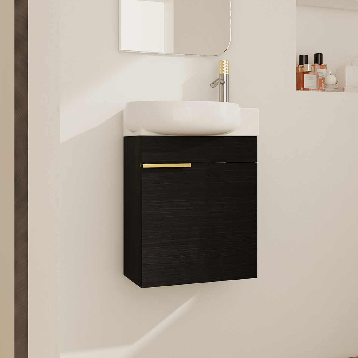 Ebern Designs 16 Inch Bathroom Vanity With Sink, Vanity With Soft Close ...