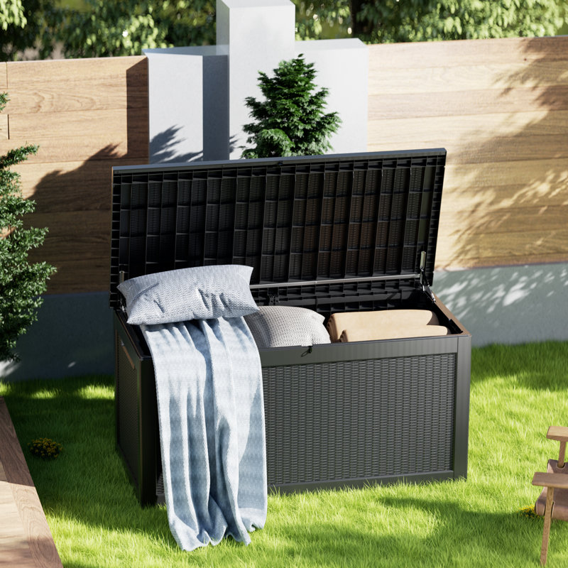 Emperic Design 260 Gallon Water Resistant Resin Lockable Deck Box ...