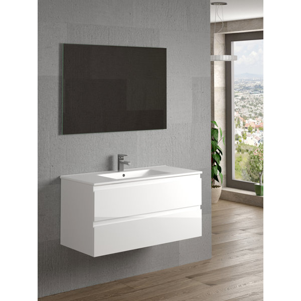 Ivy Bronx Jasso 39" Wall-Mounted Single Bathroom Vanity Set & Reviews ...