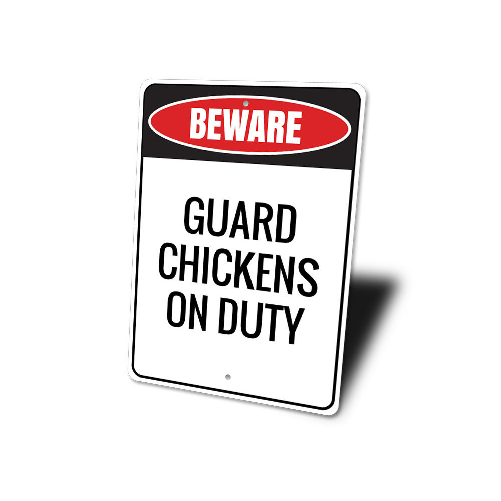 Lizton Sign Shop, Inc Guard Chickens Aluminum Sign | Wayfair
