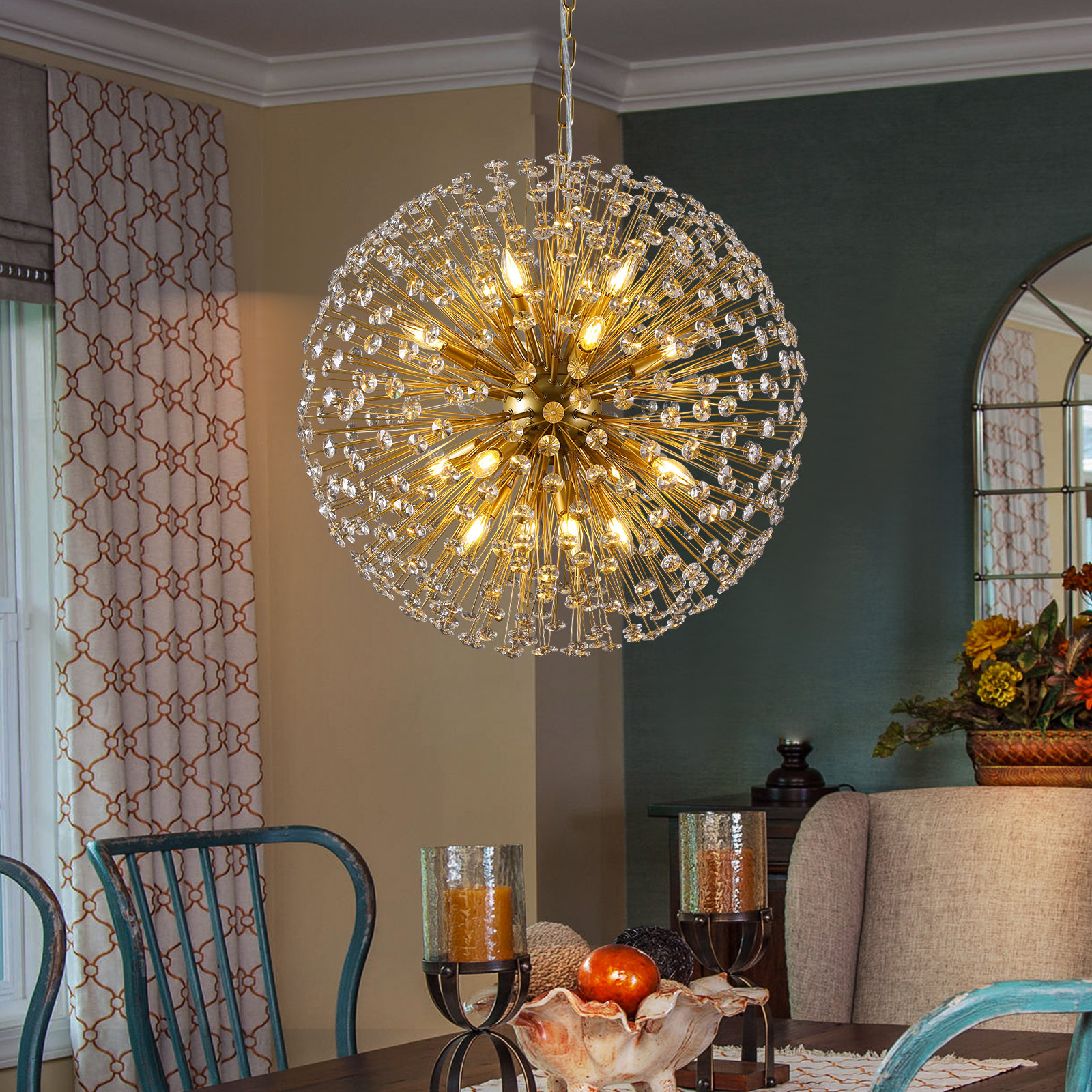 Everly Quinn Mareli Crystal Sputnik Sphere Chandelier & Reviews | Wayfair
