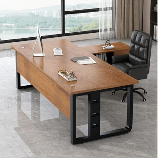 Ebern Designs Walnut Meeting Computer Desks Console Conference Standing ...