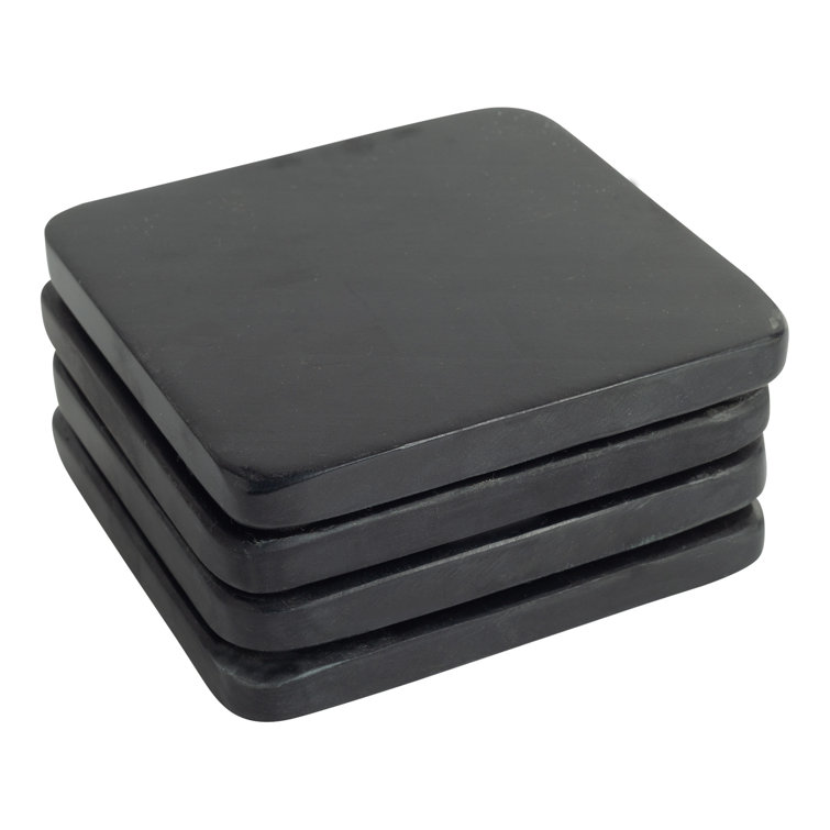 Wade Logan® Marble Square 4 Piece Coaster Set & Reviews | Wayfair