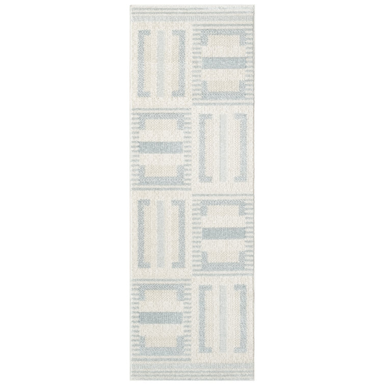 Union Rustic Maridee Ivory Blue Modern Indoor Rug | Wayfair