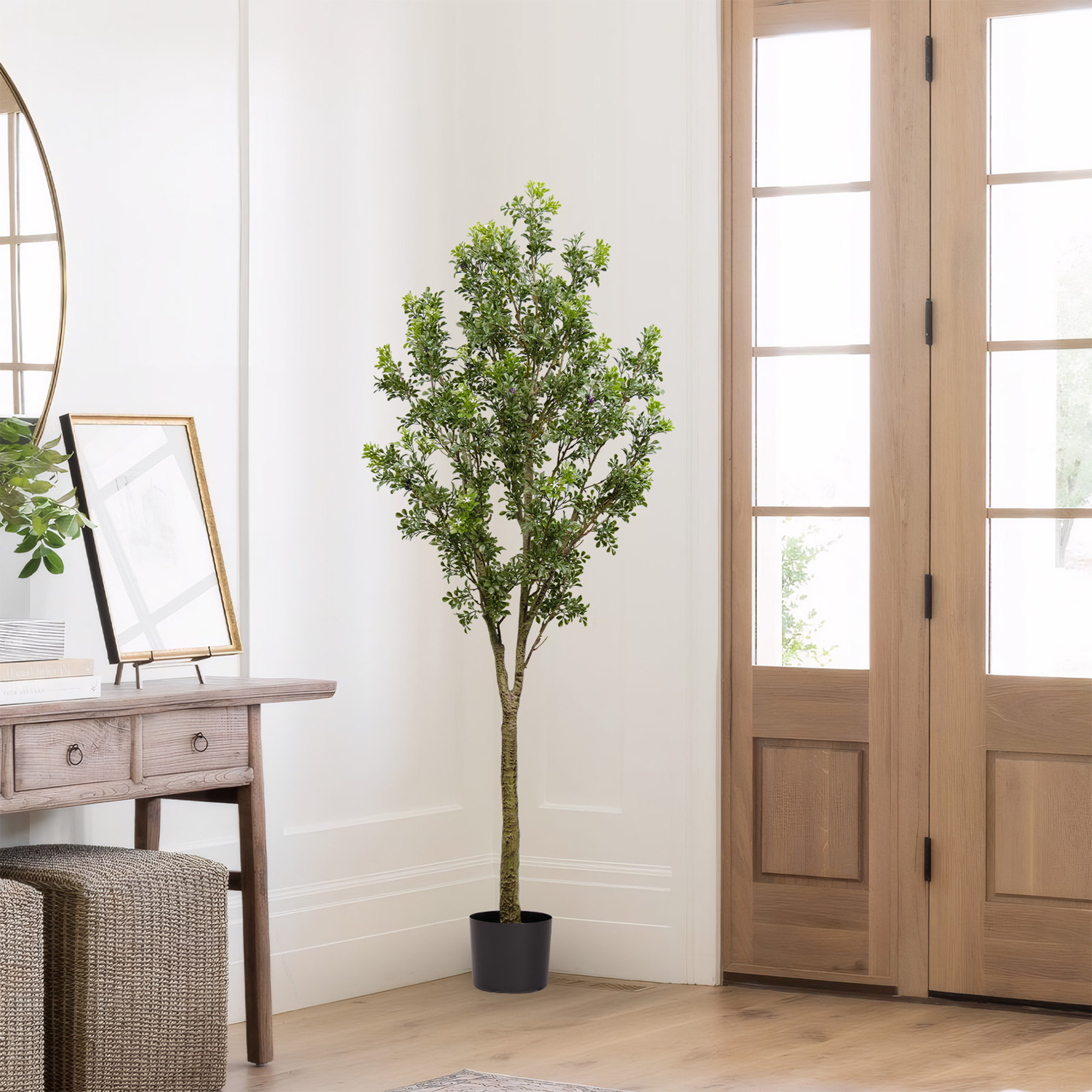 Ophelia & Co. Realistic 180Cm Artificial Olive Tree – Faux Potted Olive ...