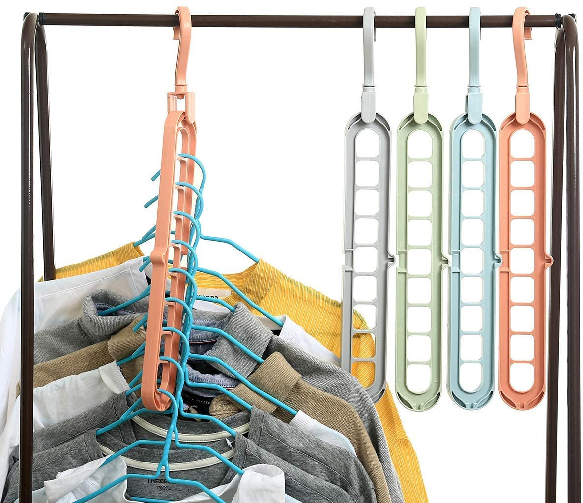 Rebrilliant 4 Pack Plastic Clothes Hangers,space Saving Clothes Hangers ...