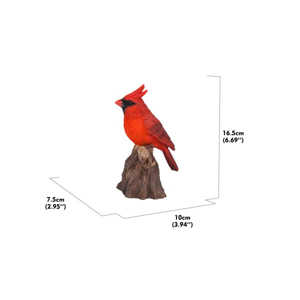 Hi-Line Gift Ltd. Motion Activated Singing Cardinal Standing on Stump ...
