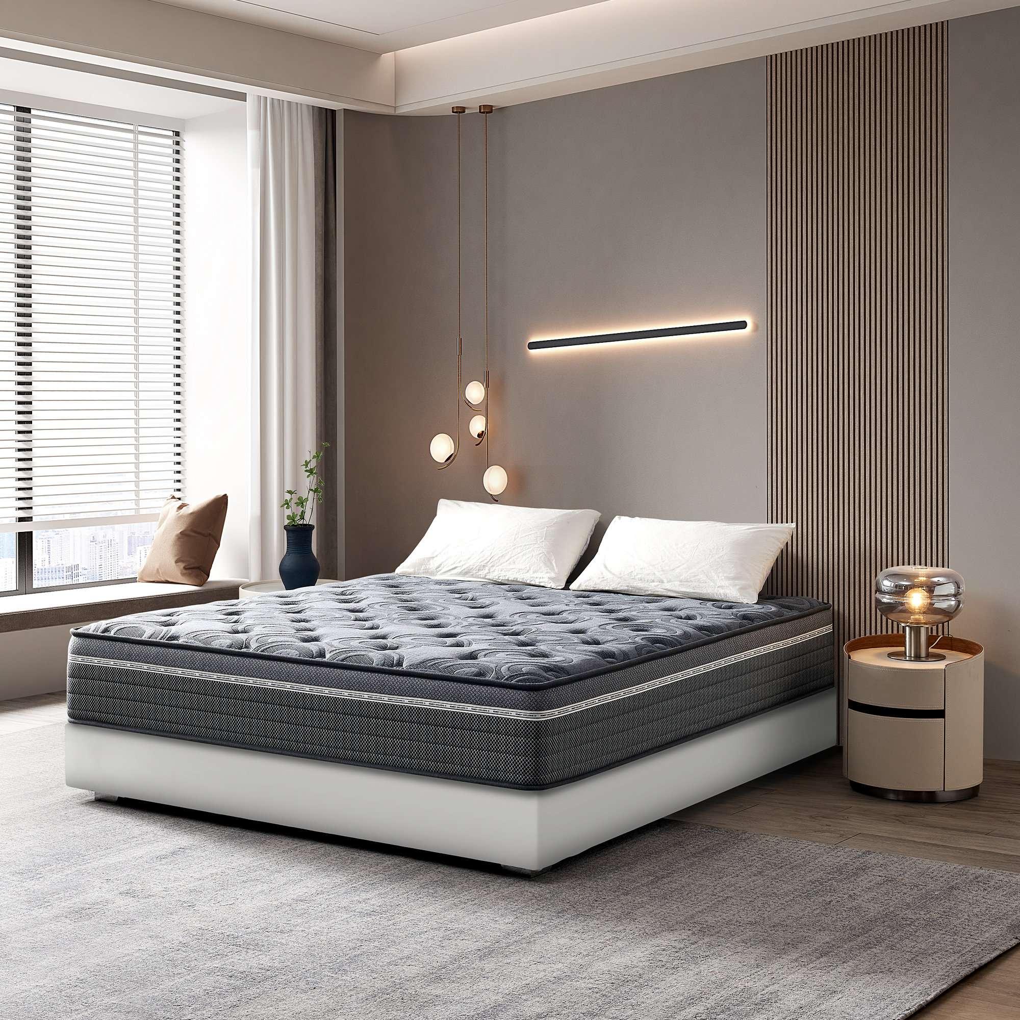 Alwyn Home Sinegal 12'' Medium Gel Memory Foam Mattress and Box Spring ...