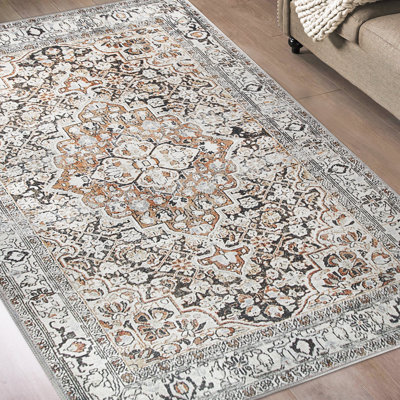 Bungalow Rose Aurora Geometric Floral Medallion Indoor Area Rug or ...