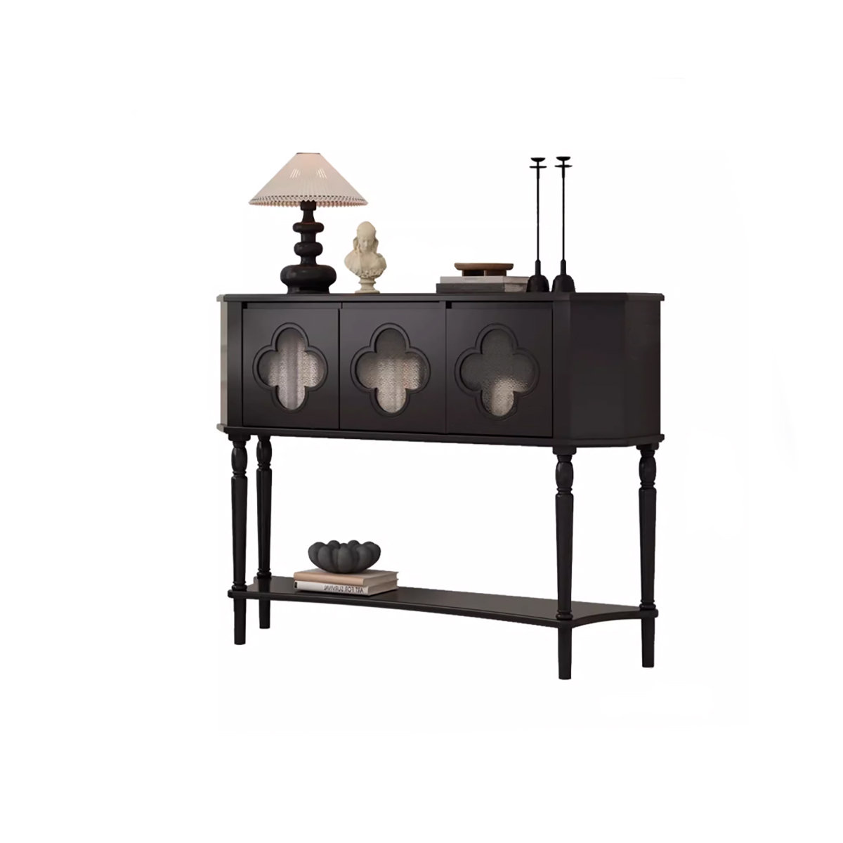 SINNOG Retro Black Solid Wood Entryway Table | Wayfair