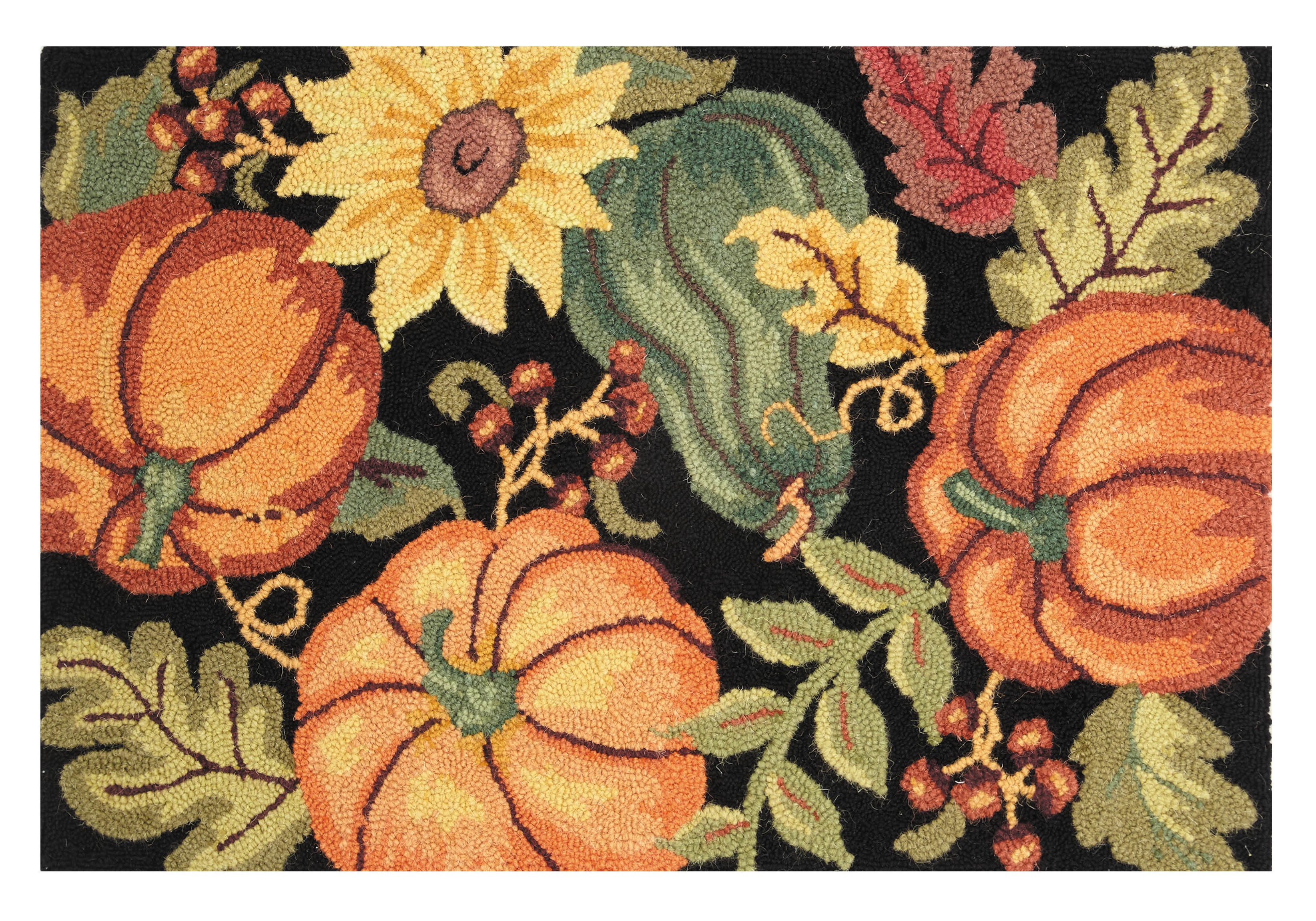 The Holiday Aisle® Mcglone Harvest Pumpkins Kitchen Mat & Reviews | Wayfair