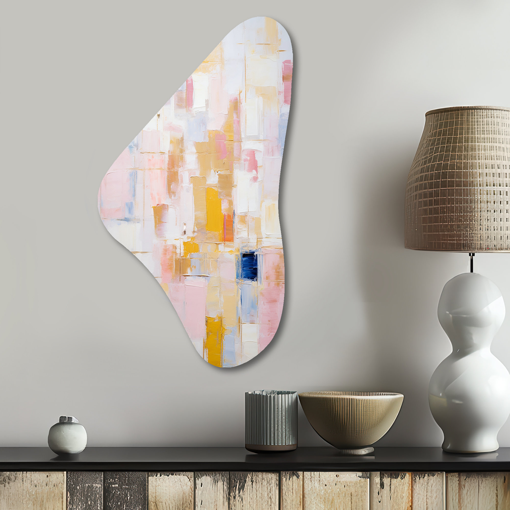 Design Art Timeless Moments In Pastel Pink Yellow And Blue - Abstract ...