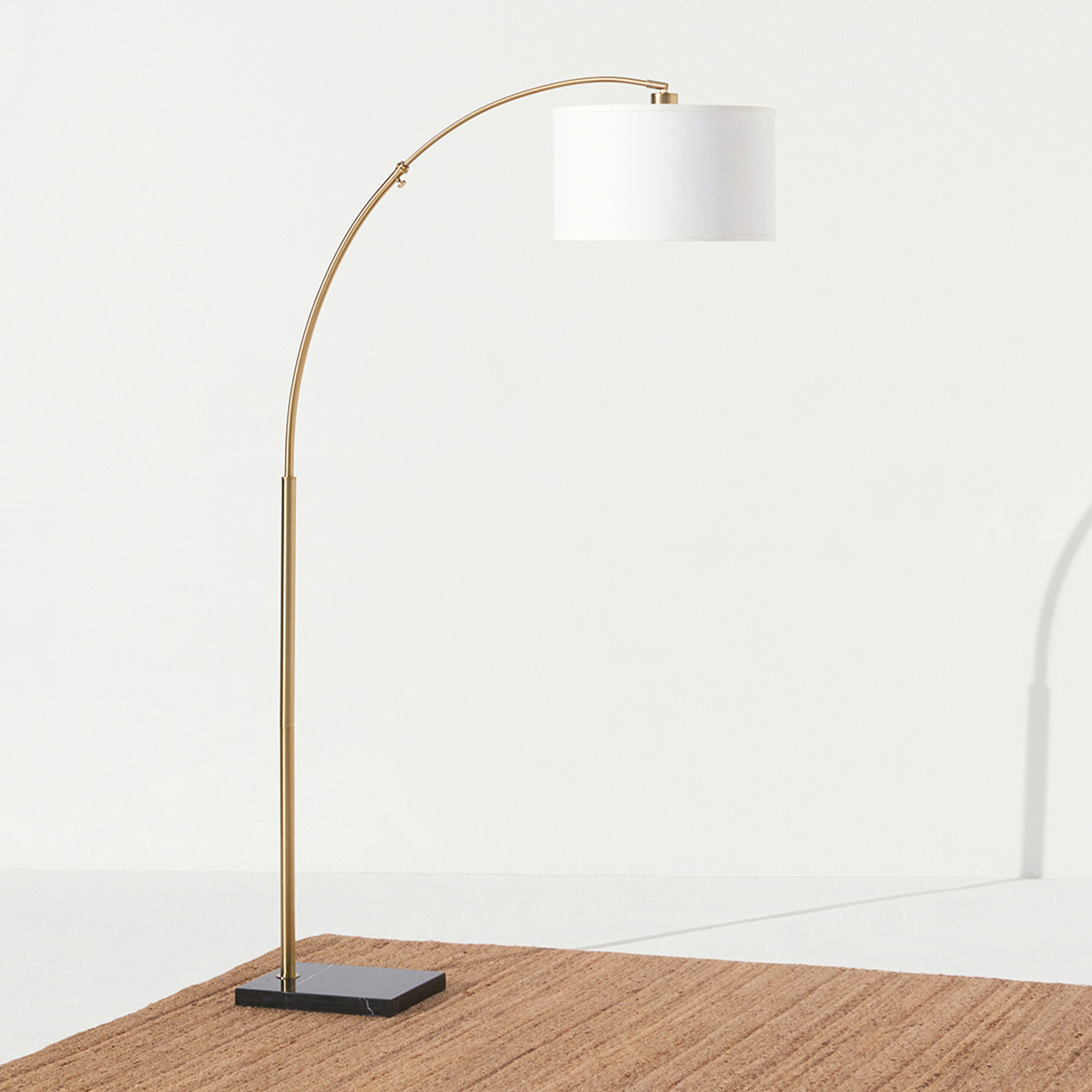 Brightech Logan 76 in. Adjustable and Extendable LED Arched Gold Floor ...