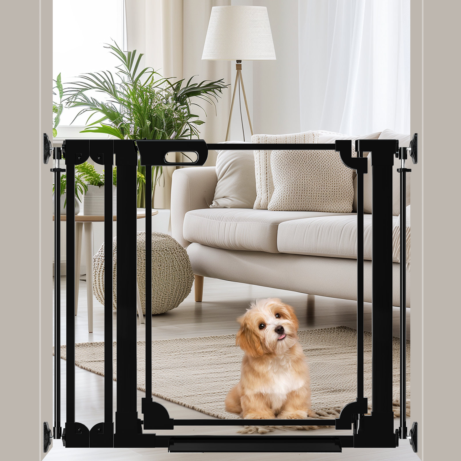 Xifamniy Baby Safety Gate For Doorway Clear Acrylic Pressure Mount Pet ...