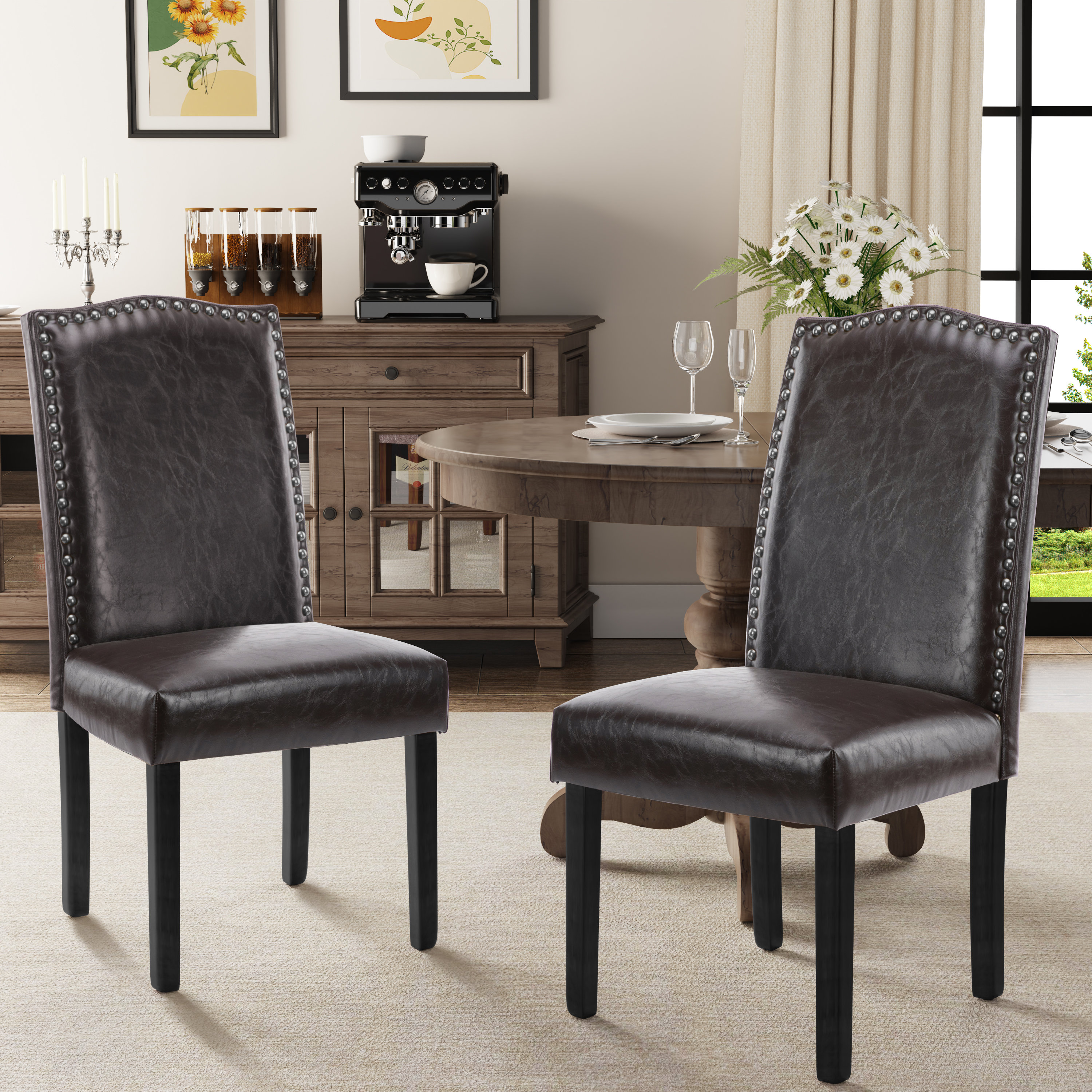 Winston Porter Alissa Dining Chairs, Mid Century Modern Upholstered ...