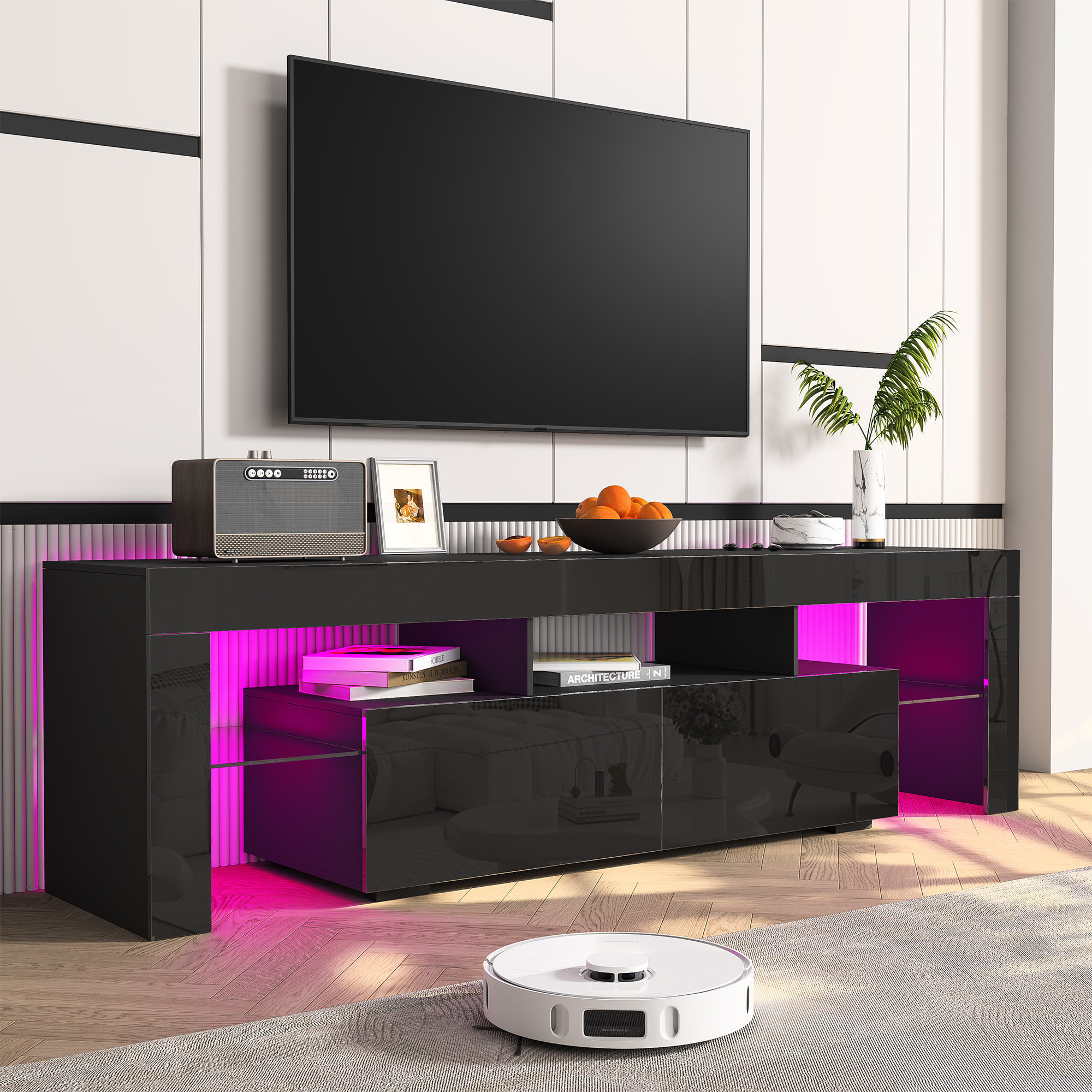 Wrought Studio™ 63'' Media Console, TV Stand For Tvs Up To 70" | Wayfair