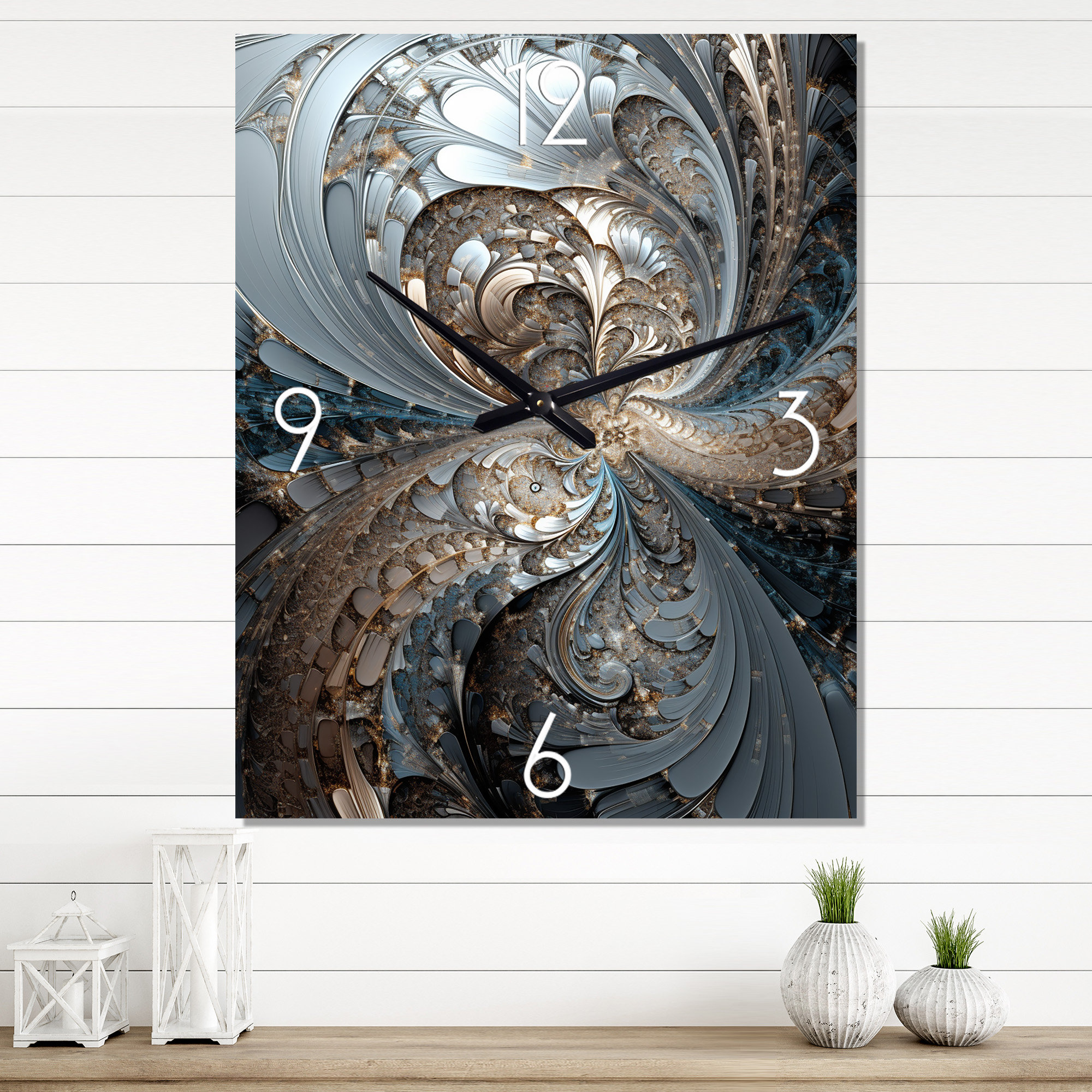 Design Art Mystical Universe In Mysterious Blue And Gold IV - Fractals ...