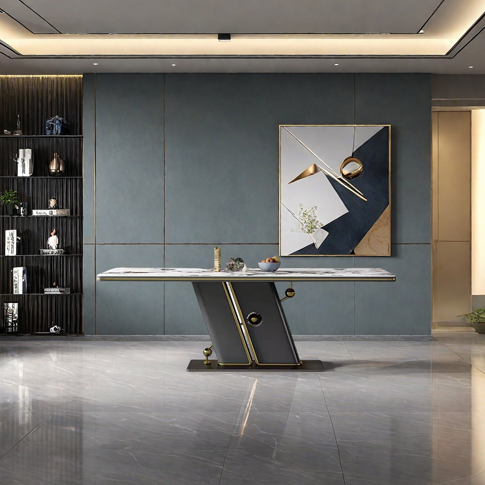 Everly Quinn Light luxury sintered stone dining table | Wayfair