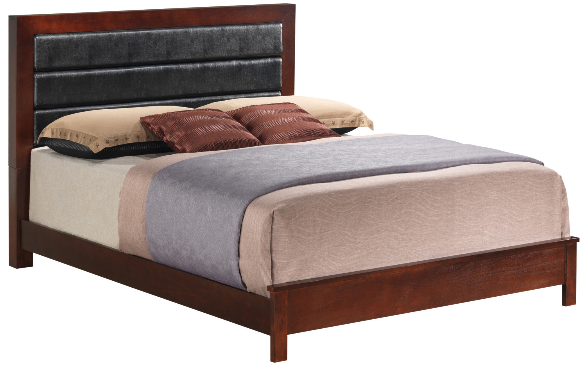 Red Barrel Studio® Charming Transitional King Bed In Cherry Hue | Wayfair