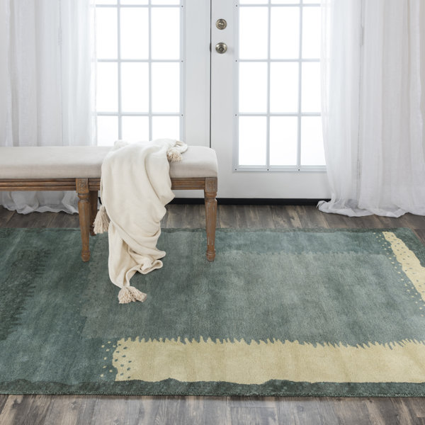 Rizzy Home Nomad Handmade Wool Teal Rug | Wayfair